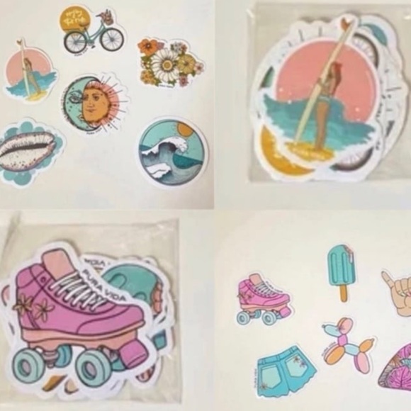 Pura Vida | Art | Pura Vida Packaged Sets2 Retro Sticker Packs New ...